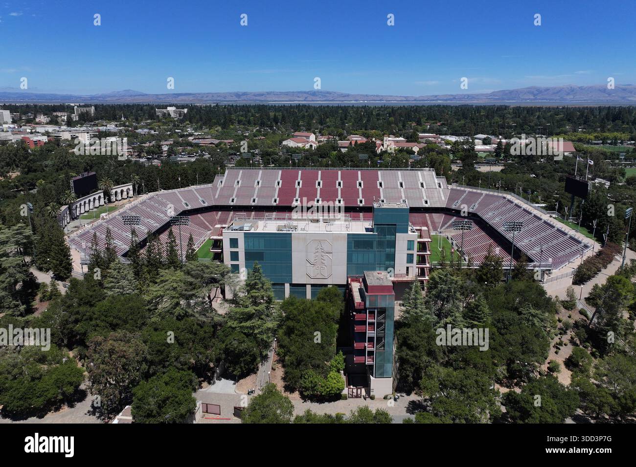 A general overall aerial view of Stanford Stadium at Stanford ...