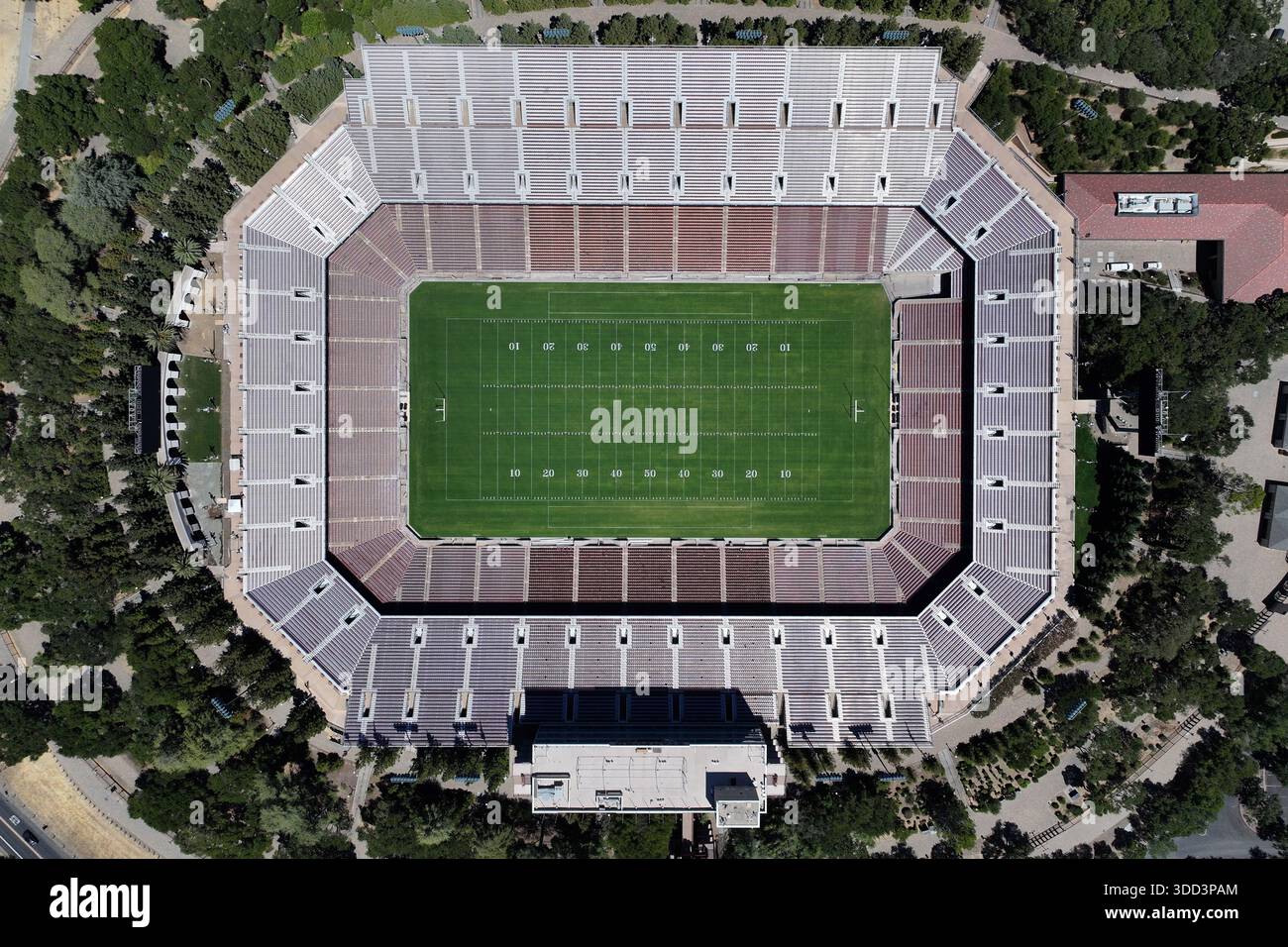 A general overall aerial view of Stanford Stadium at Stanford ...