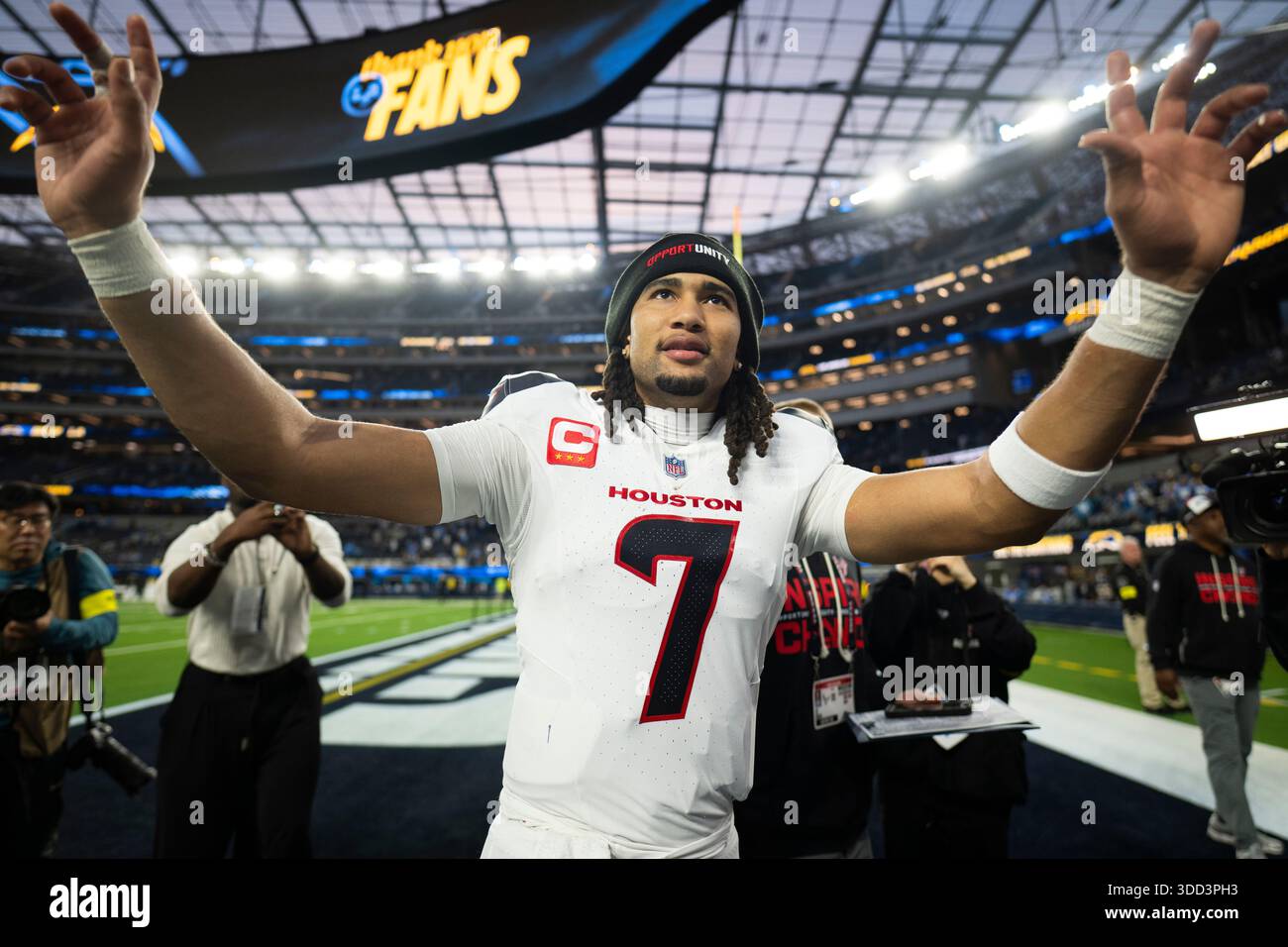 Houston Texans quarterback C.J. Stroud (7) gestures after an NFL ...