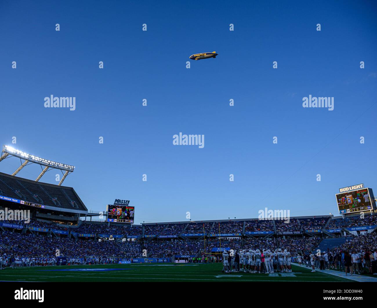 December 27, 2025: The Goodyear Blimp circles above the stadium during ...
