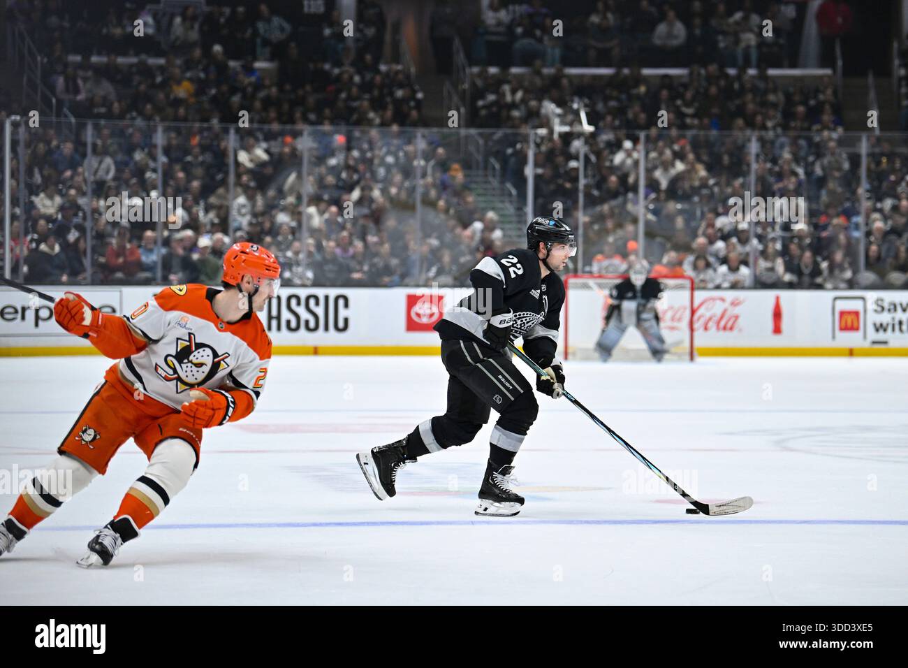 Los Angeles Kings left wing Kevin Fiala (22) skates with the puck ...