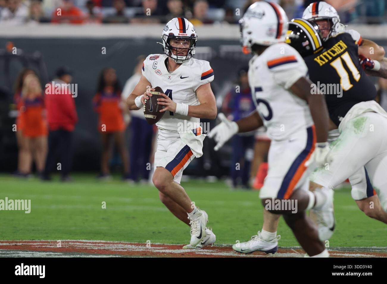 Virginia quarterback Chandler Morris looks downfield against Missouri ...