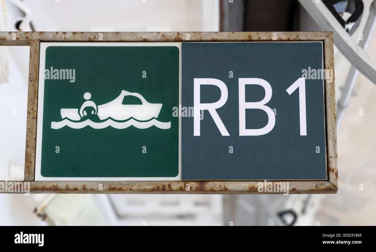 Rescue Boat station. Indicate the location of rescue boats and ...