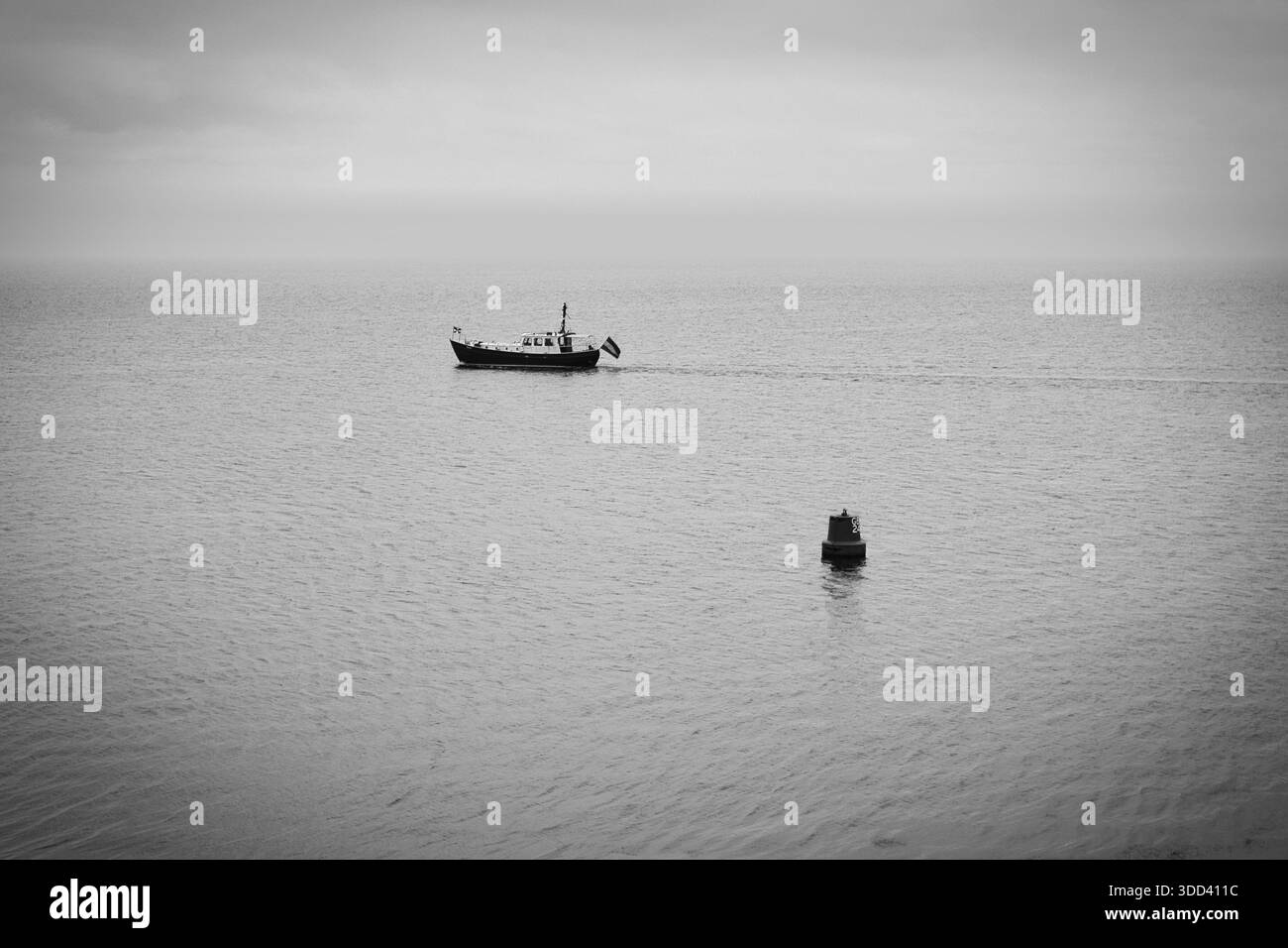 Boat on the Grevelingen Sea, the largest saltwater lake in Western ...