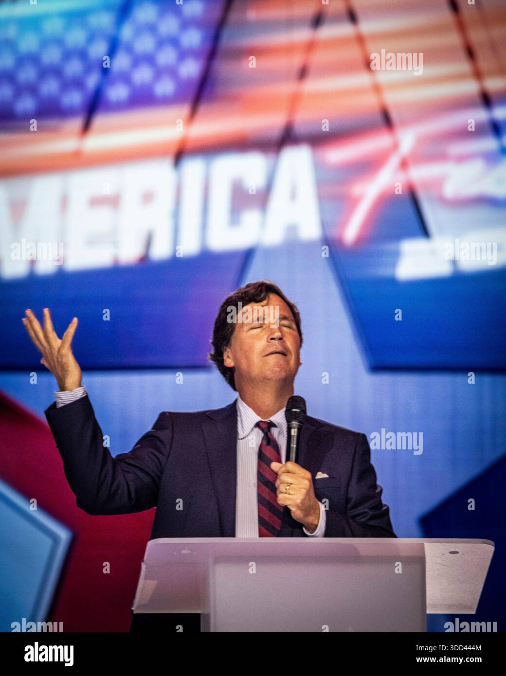 Harrison Tinsley asks Tucker Carlson a question on the first day of ...