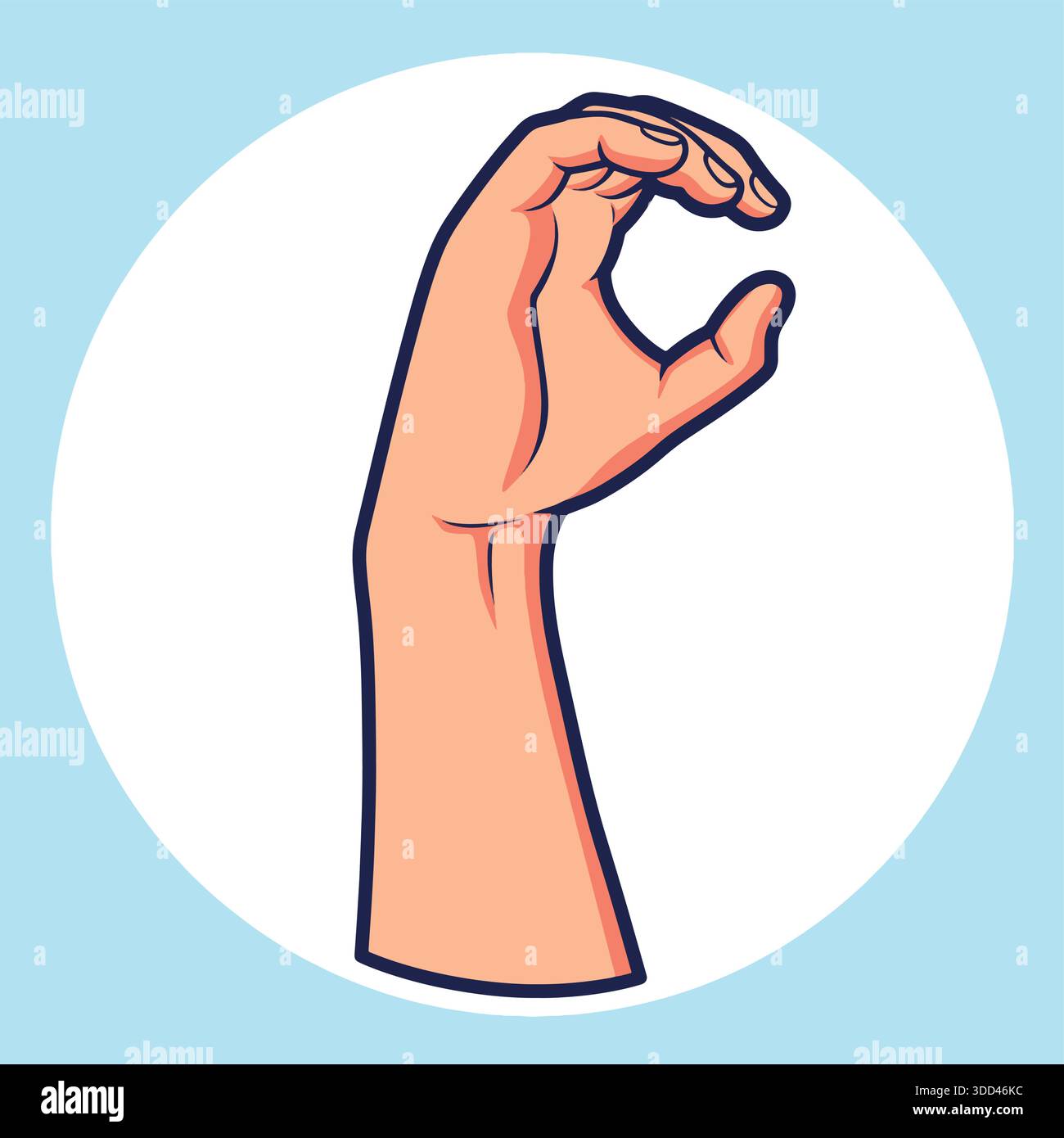 hands with bent fingers, forming the letter C symbol Stock Vector Image ...
