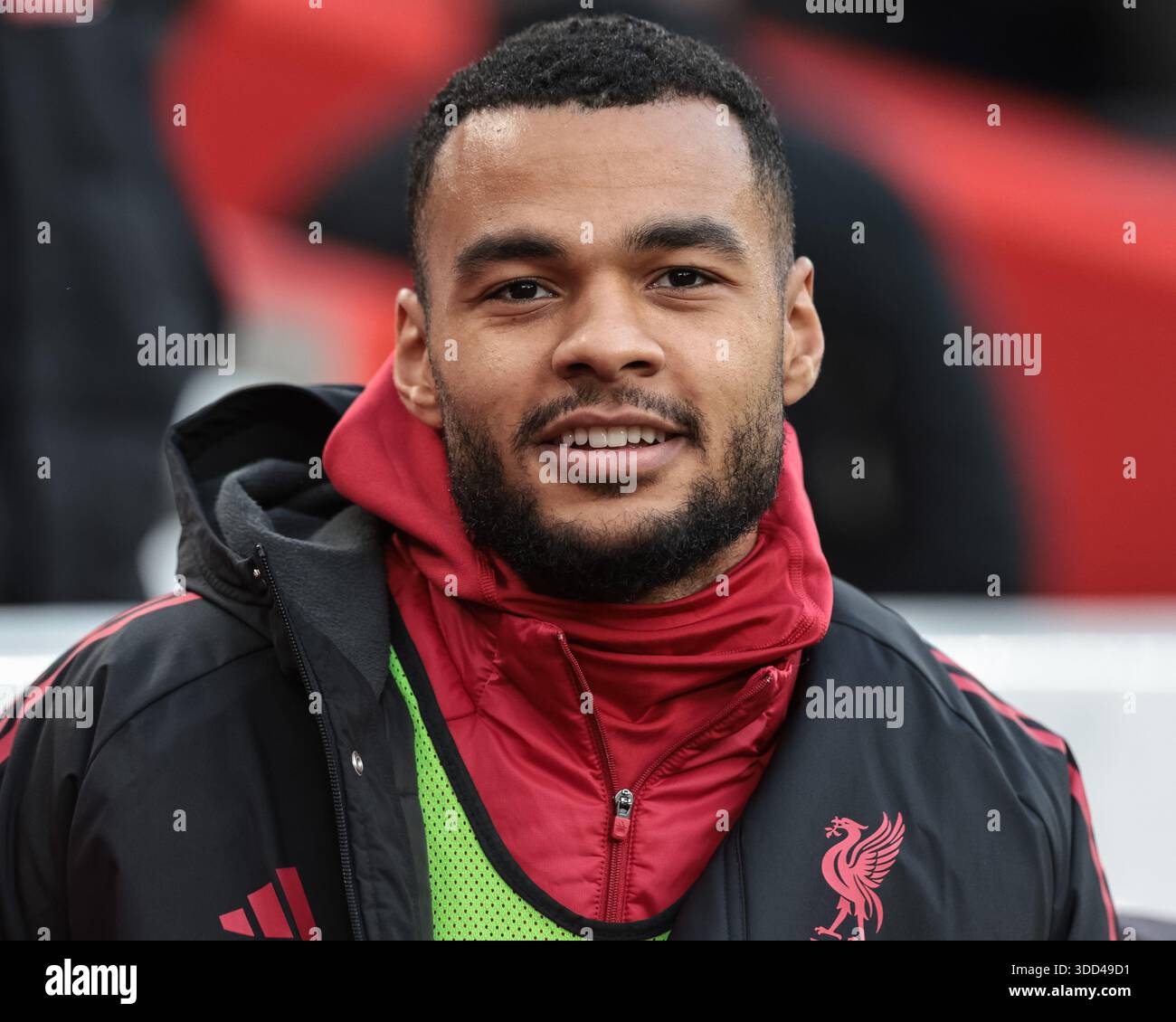 Cody Gakpo of Liverpool on the bench during the Premier League match ...