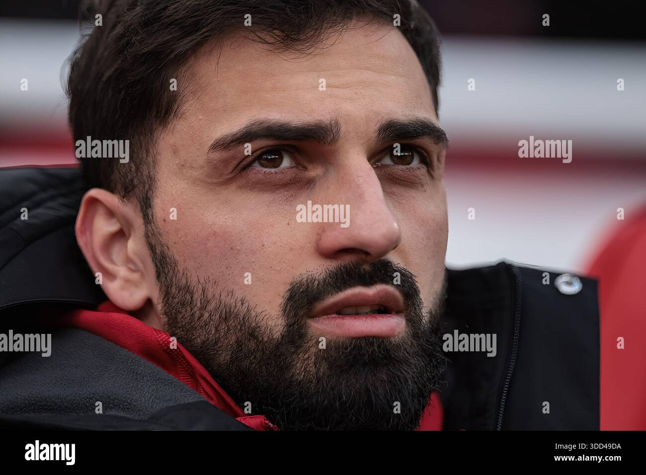 Giorgi Mamardashvili of Liverpool on the bench during the Premier ...