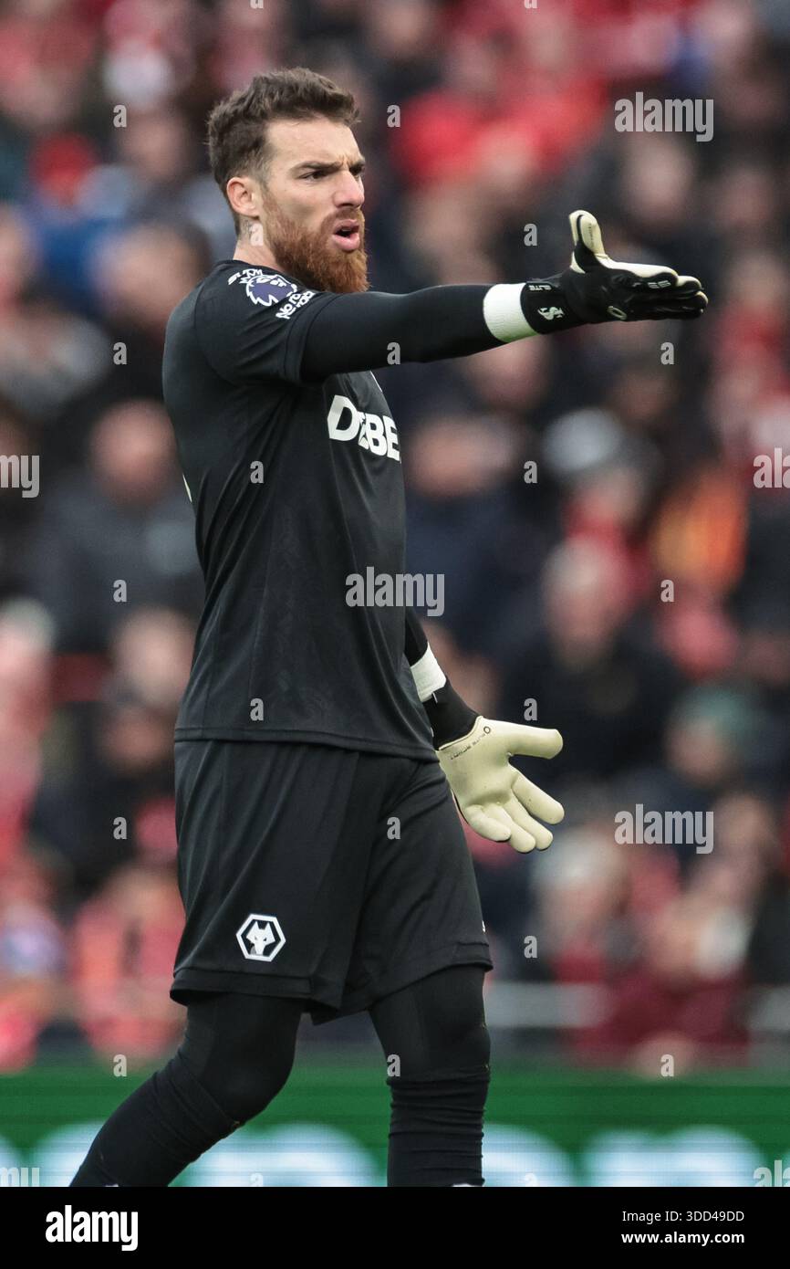 Wolverhampton Wanderers goalkeeper Jose Sa reacts during the Premier ...