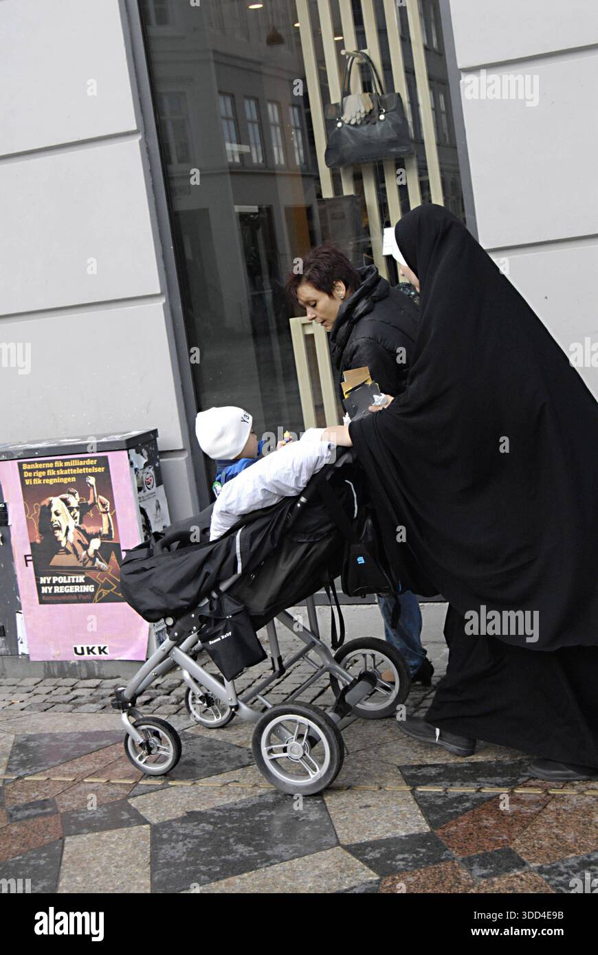DENMARK / COPENHAGEN Muslim immigrant female with baby pram 14 Sept ...
