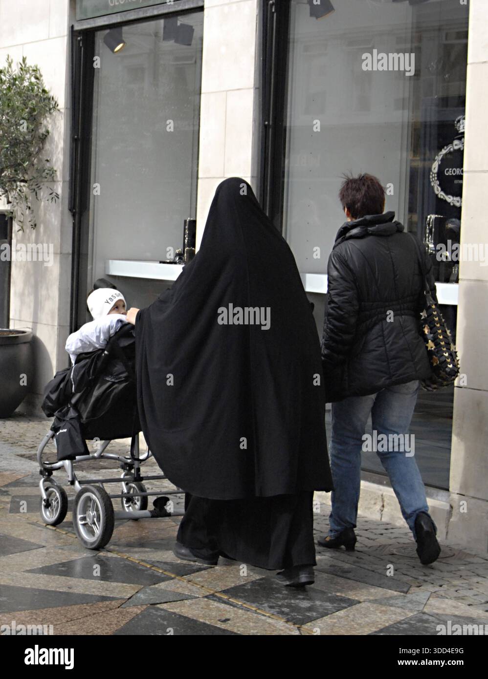 DENMARK / COPENHAGEN Muslim immigrant female with baby pram 14 Sept ...