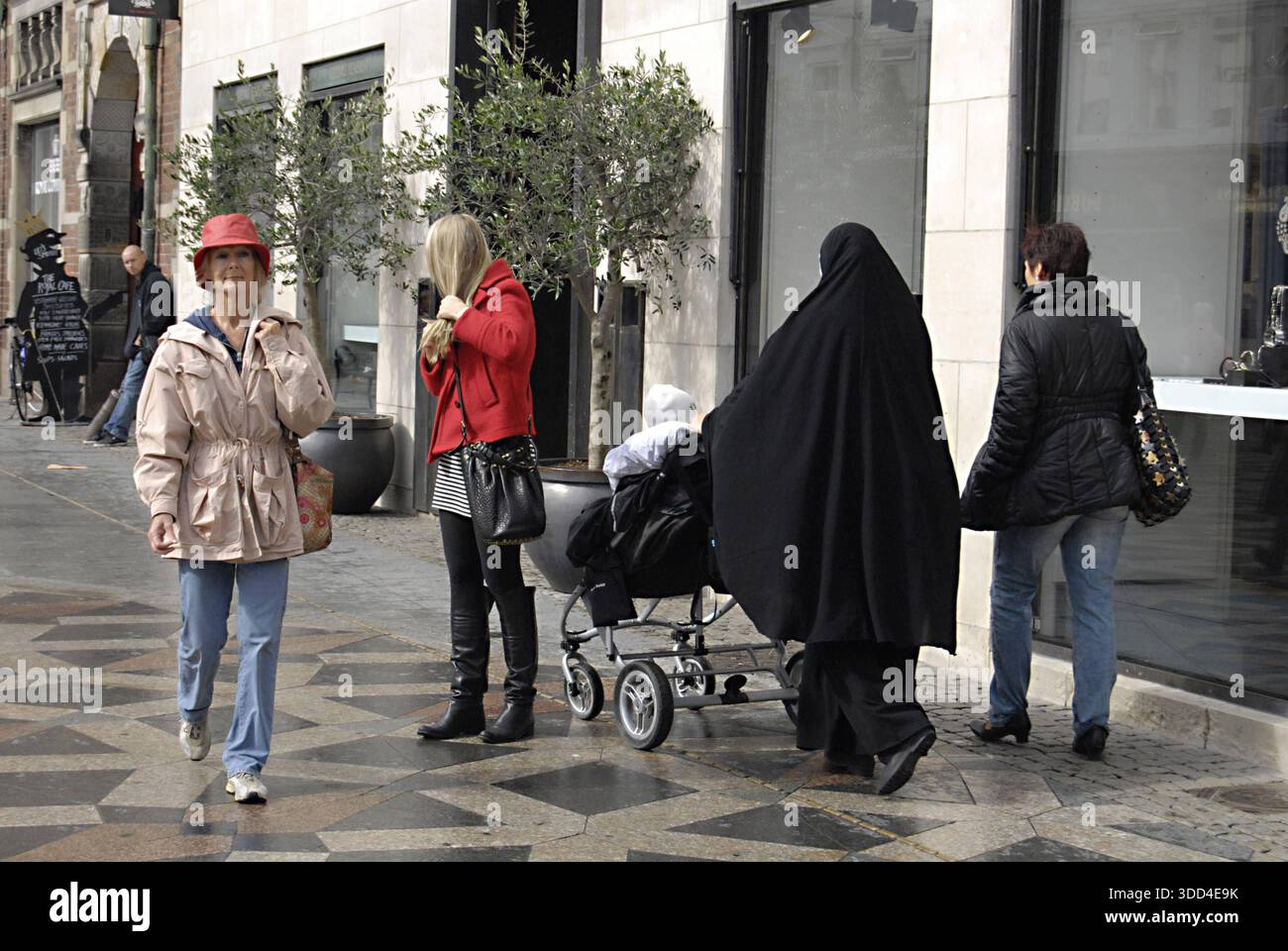 DENMARK / COPENHAGEN Muslim immigrant female with baby pram 14 Sept ...