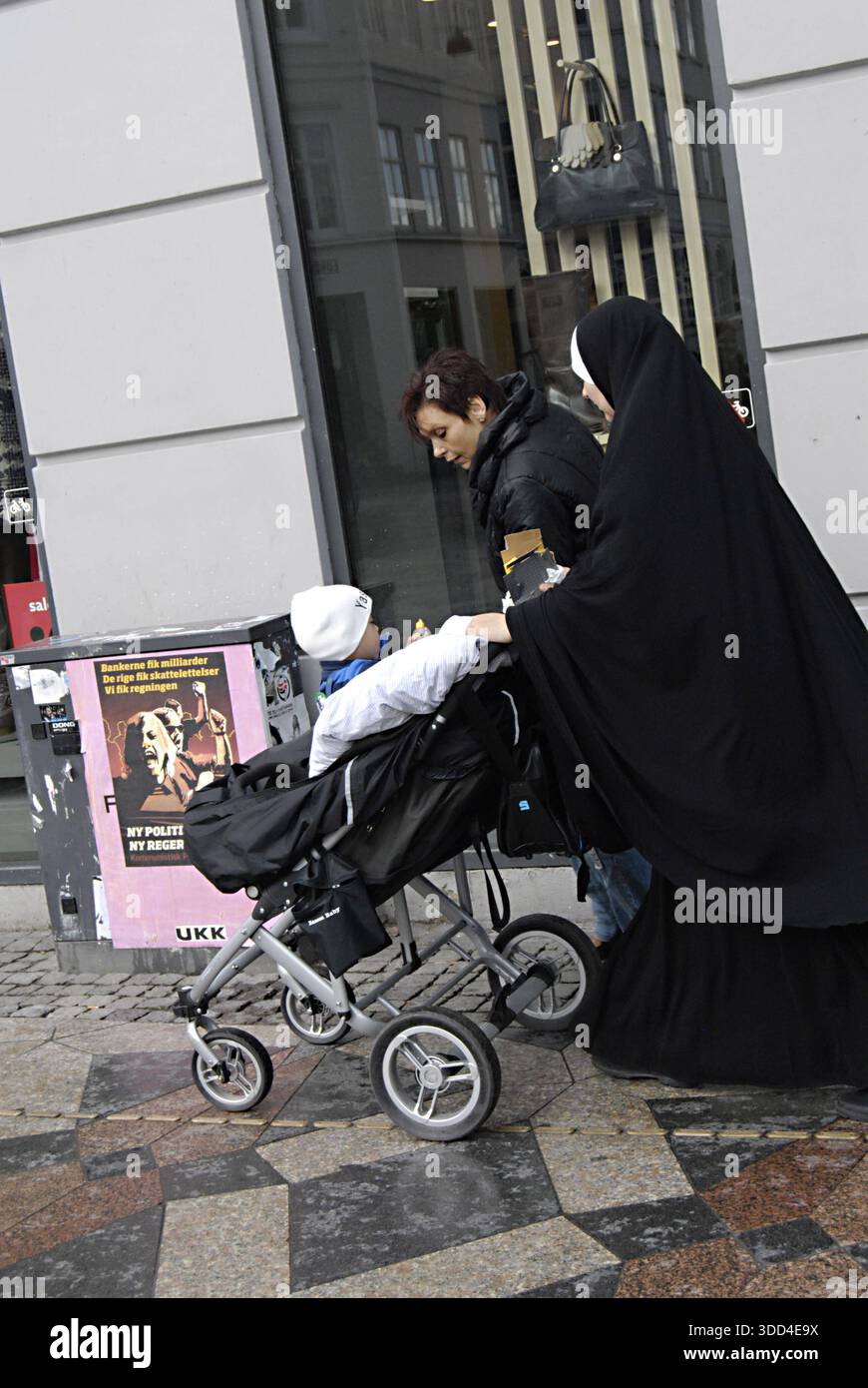 DENMARK / COPENHAGEN Muslim immigrant female with baby pram 14 Sept ...