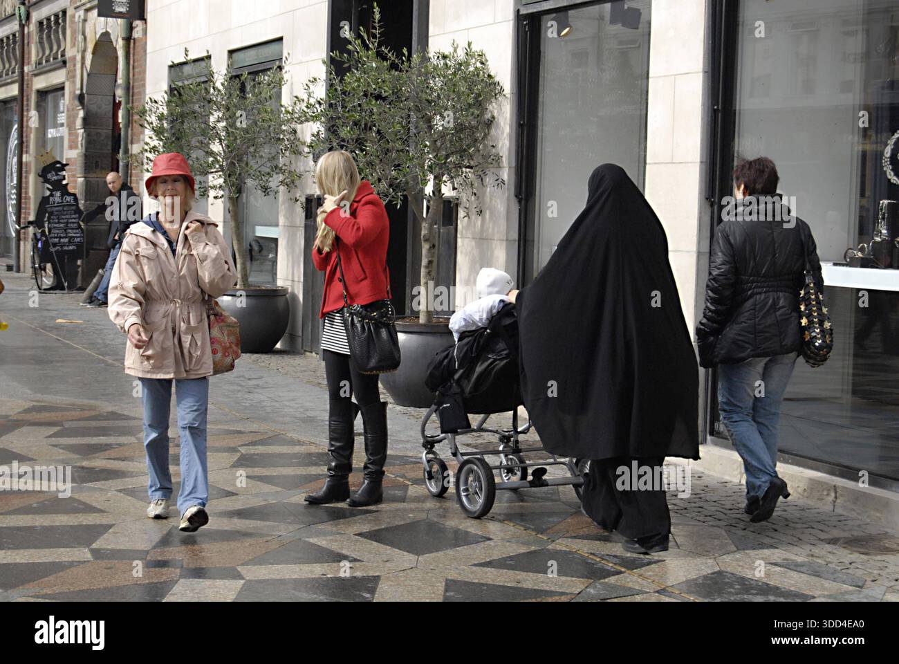 DENMARK / COPENHAGEN Muslim immigrant female with baby pram 14 Sept ...