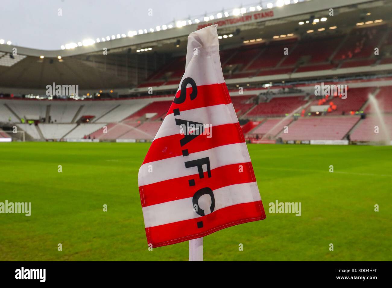 General View inside the Stadium Of Light of a Sunderland Corner Flag ...