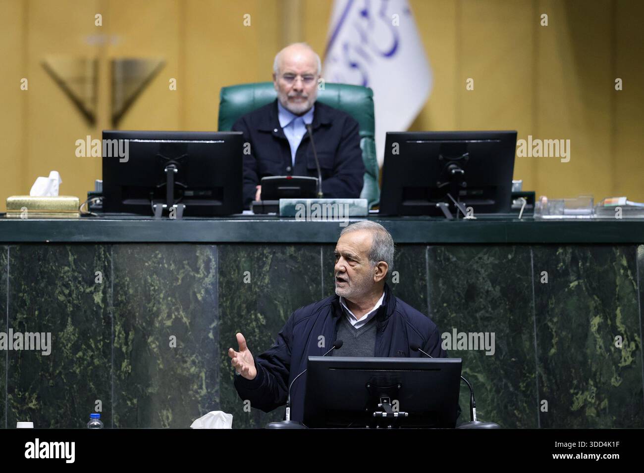 Tehran, Iran. 28th Dec, 2025. Iranian President MASOUD PEZESHKIAN ...