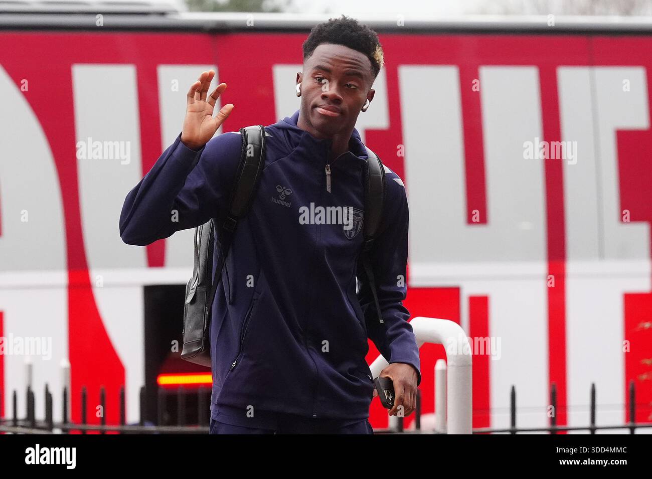 Sunderland's Simon Adingra arrives ahead of the Premier League match at ...