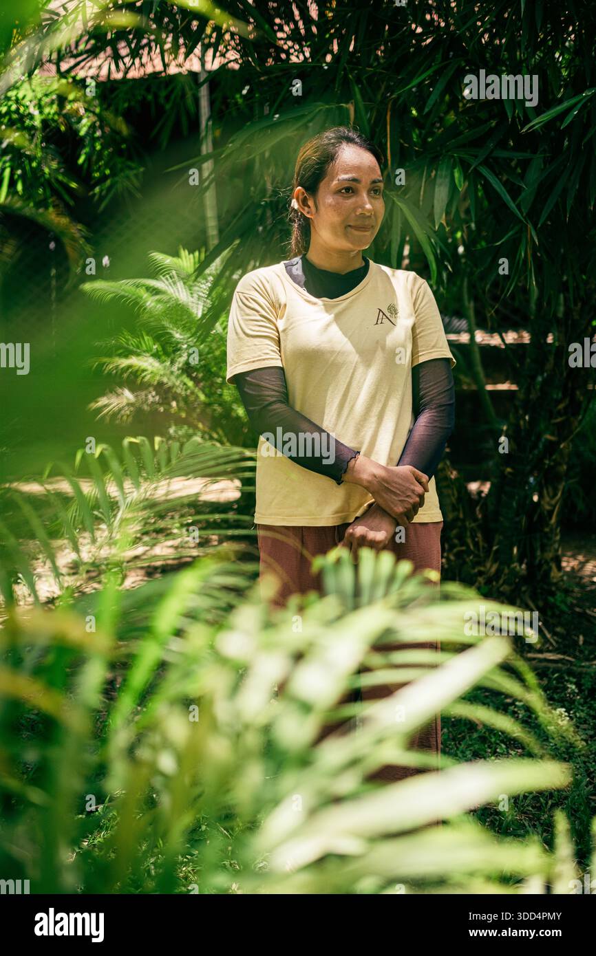 Roth Soriya, 38, has been weaving silk for 10 years at Artisans d ...