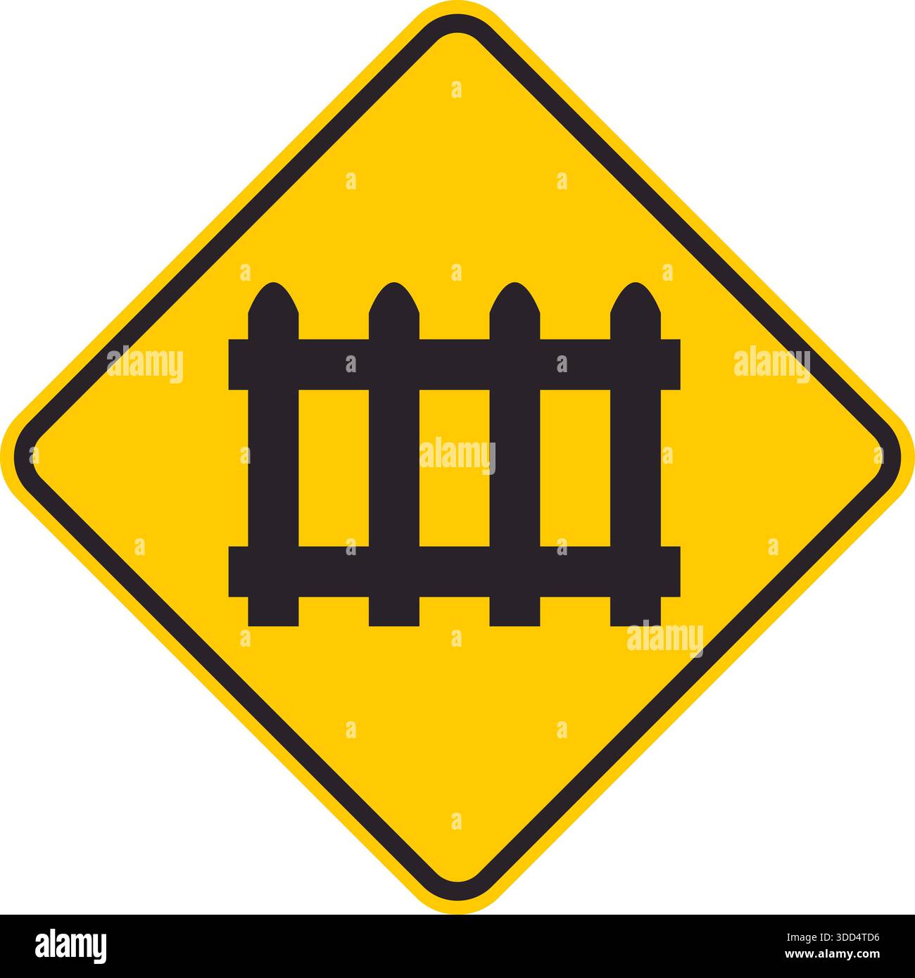 Yellow rhombus traffic sign that informs drivers of an approaching ...