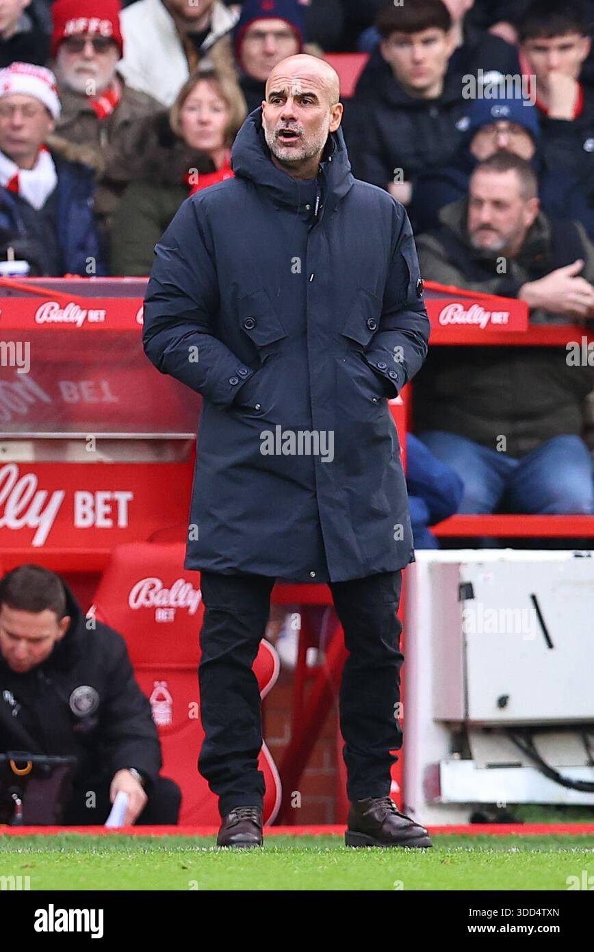 Manchester City manager Pep Guardiola during the Nottingham Forest v ...