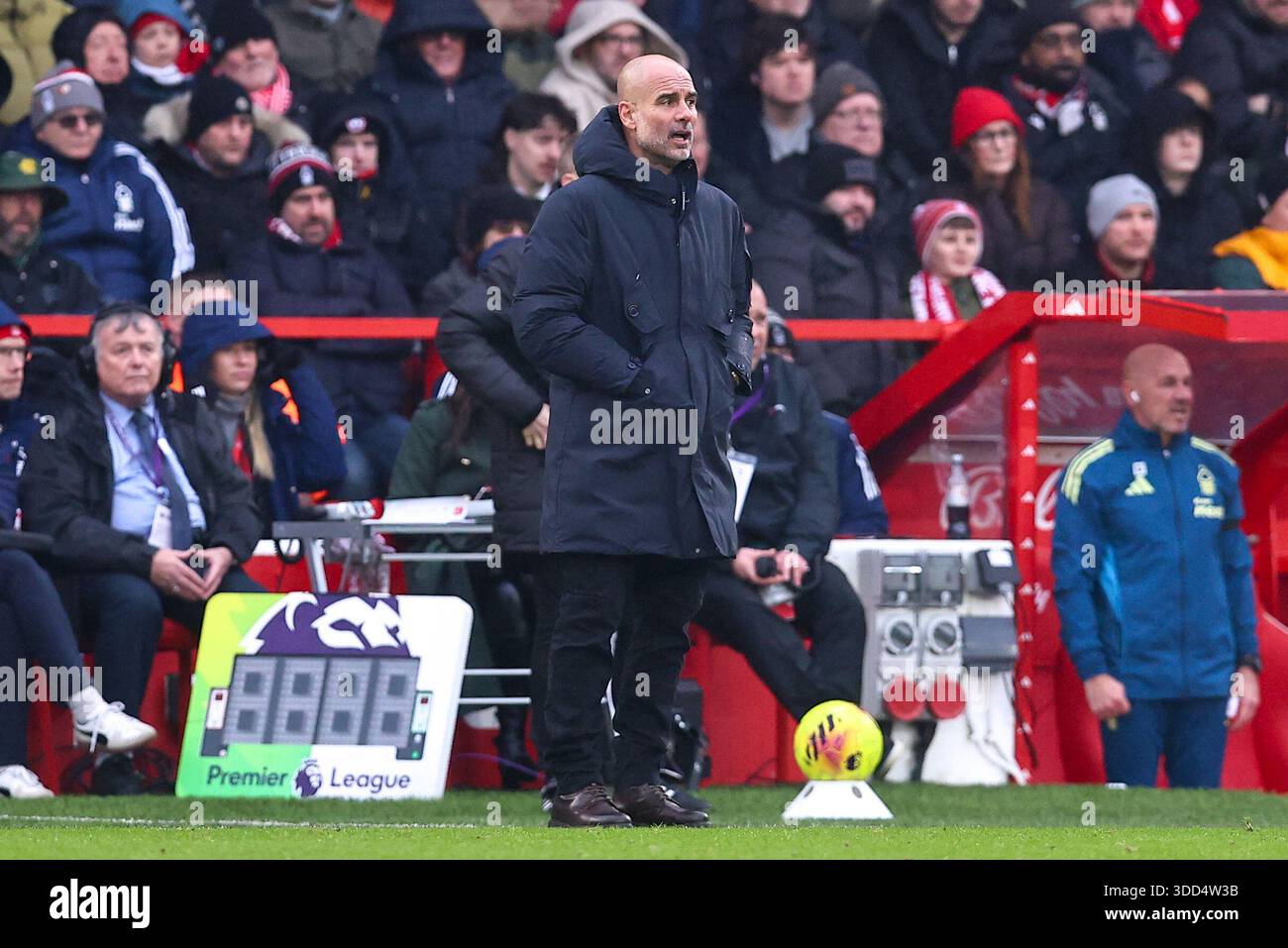 Manchester City manager Pep Guardiola during the Nottingham Forest v ...
