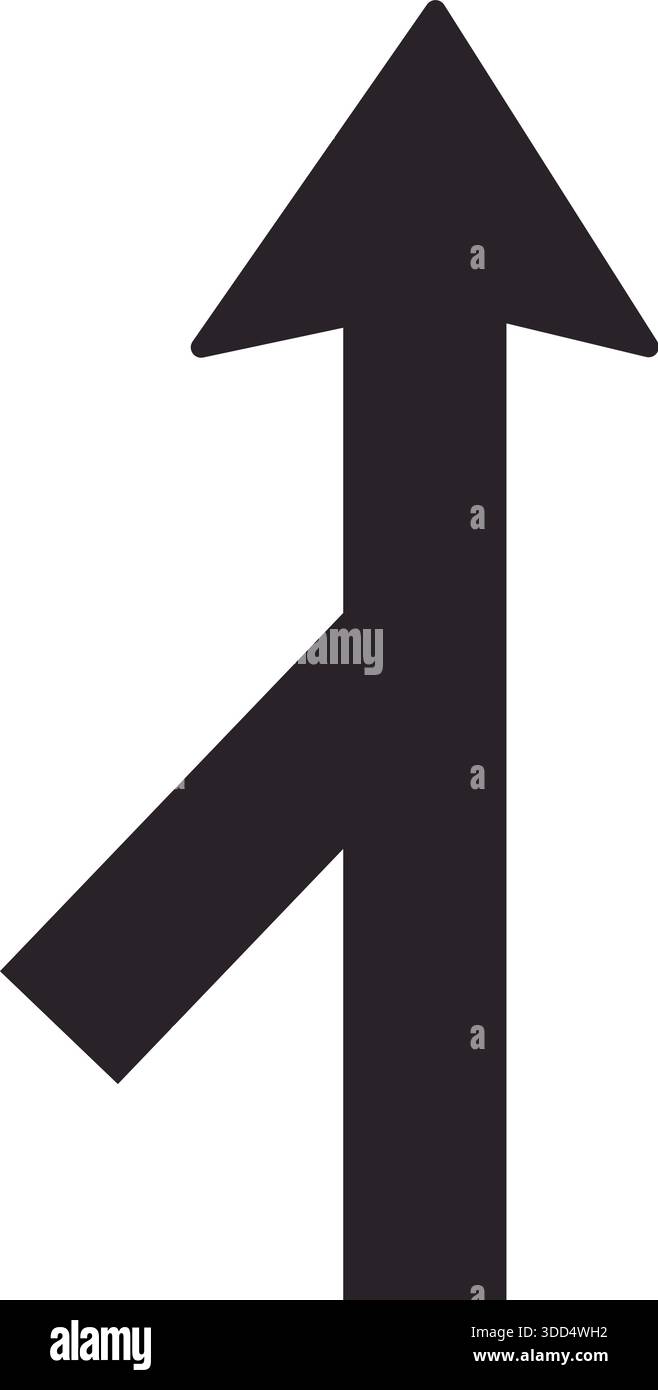 Pictogram icon of traffic sign that informs drivers of an upcoming Y ...
