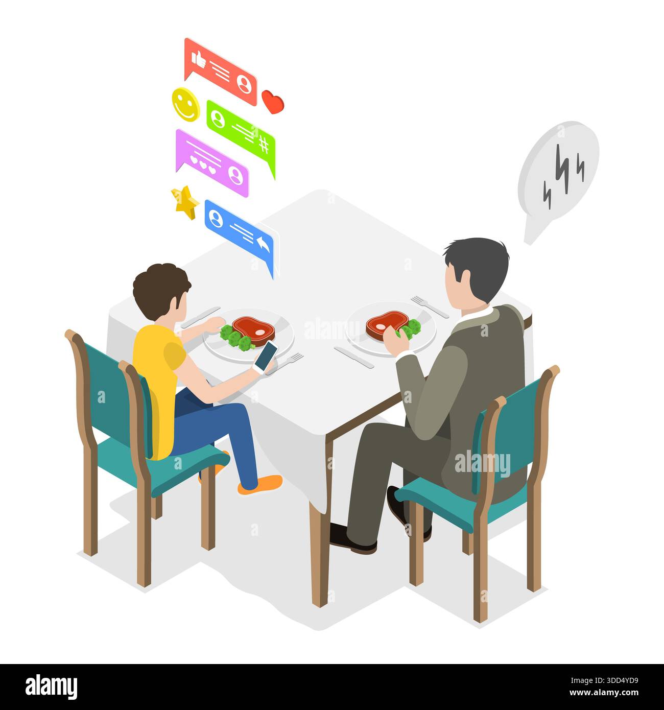 Internet addiction woman smartphone Cut Out Stock Images & Pictures - Alamy