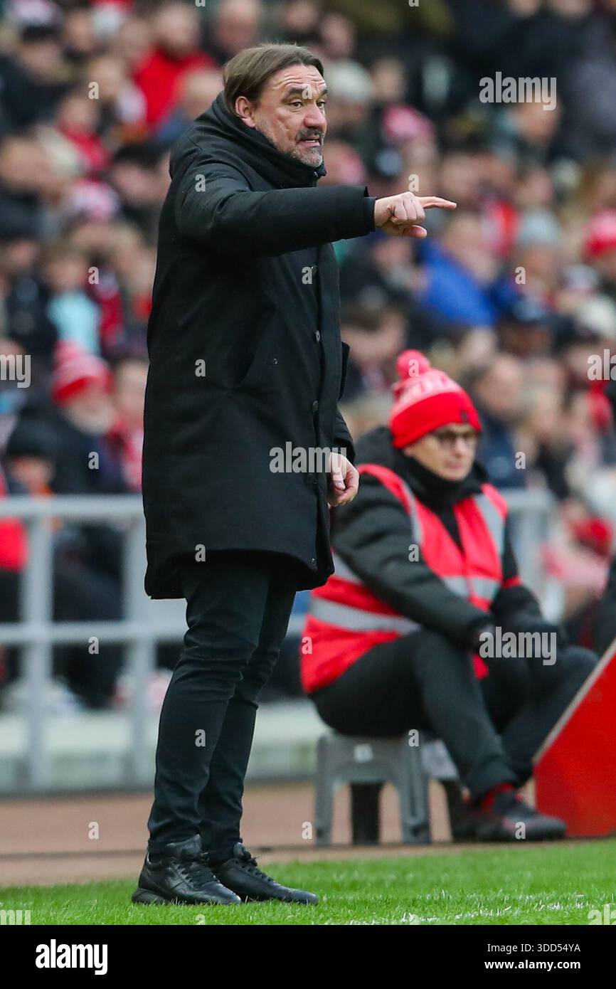 Daniel Farke Manager Of Leeds United gestures during the Sunderland v ...