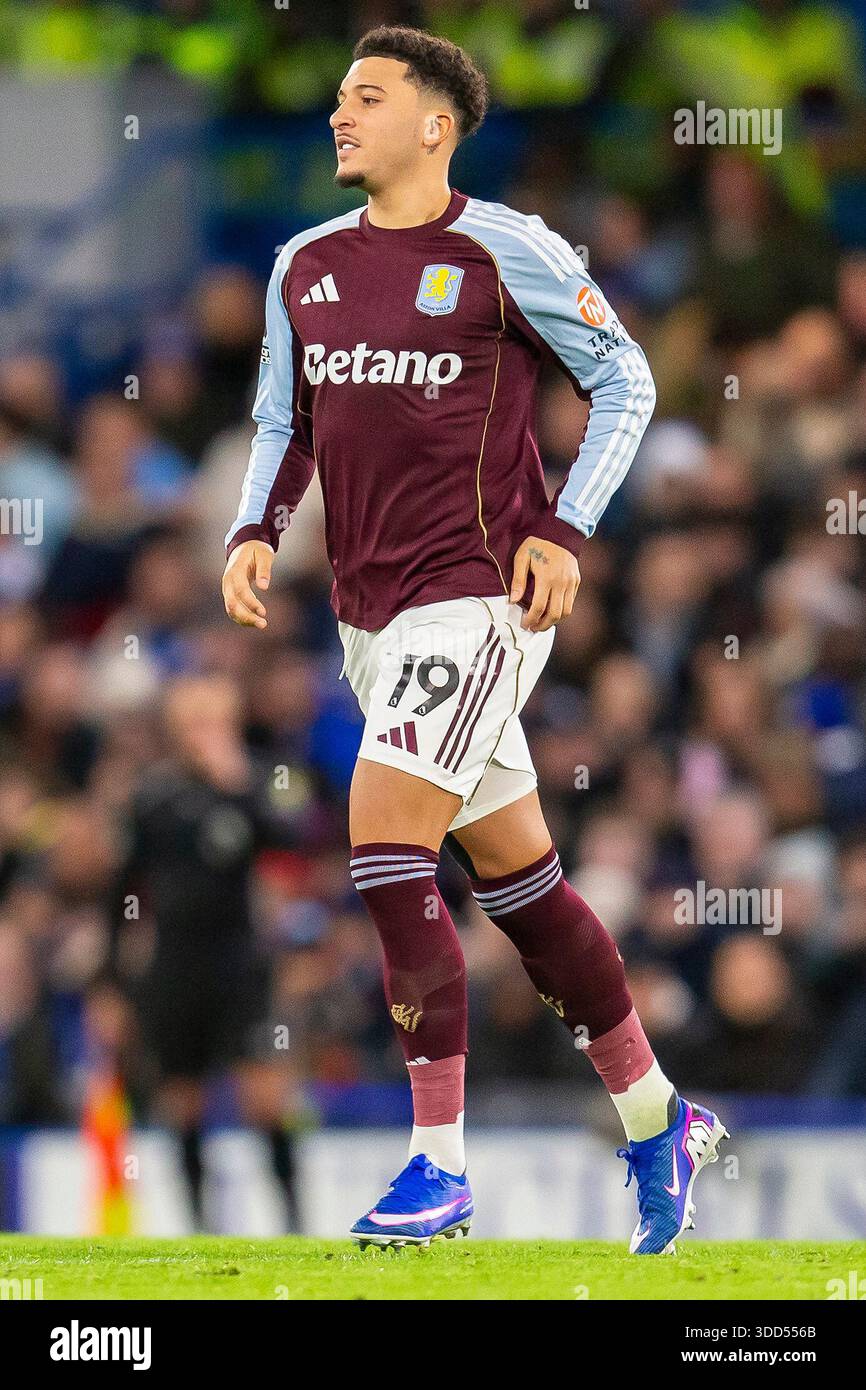 Jadon Sancho of Aston Villa during the Premier League match between ...