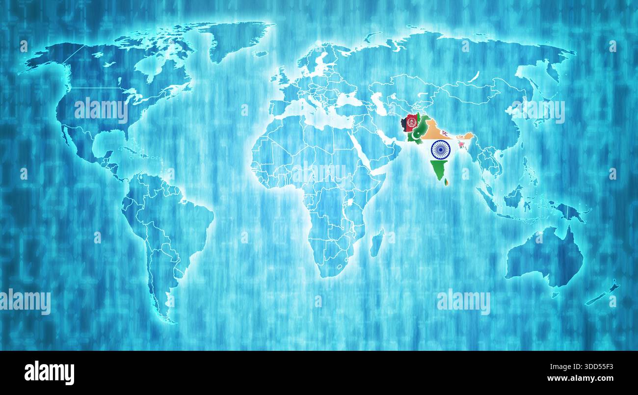 Pakistan india afghanistan map hi-res stock photography and images - Alamy