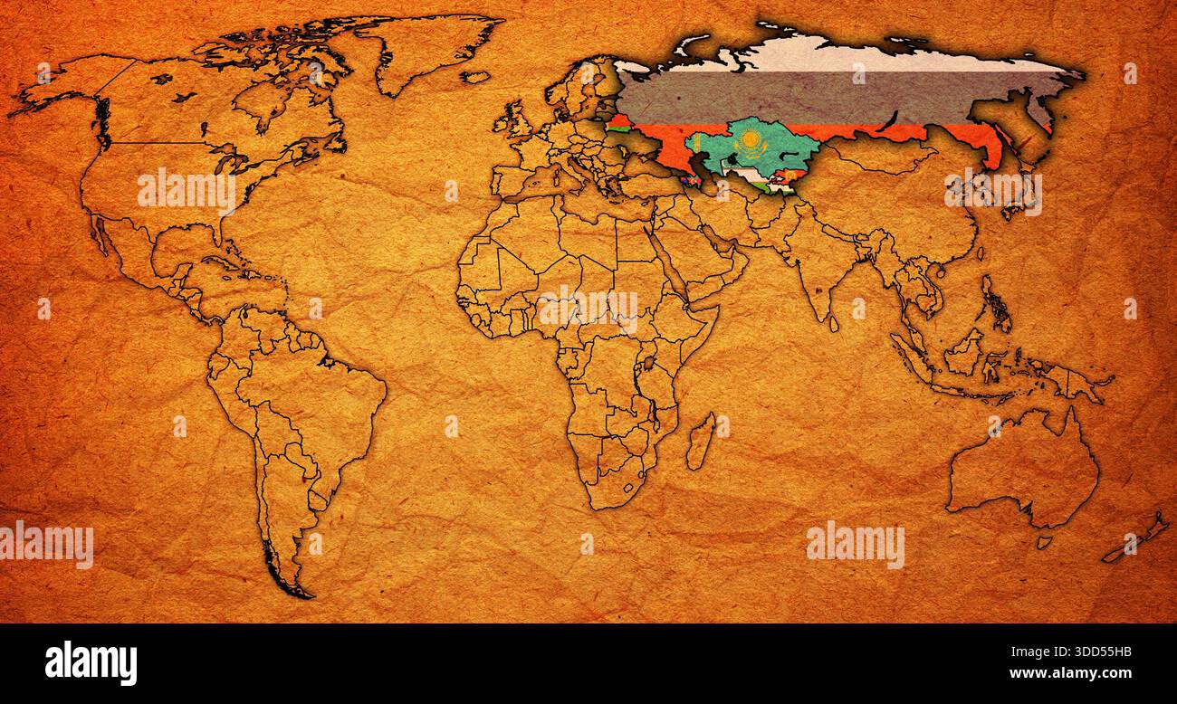 Commonwealth of Independent States member countries on blue digital ...