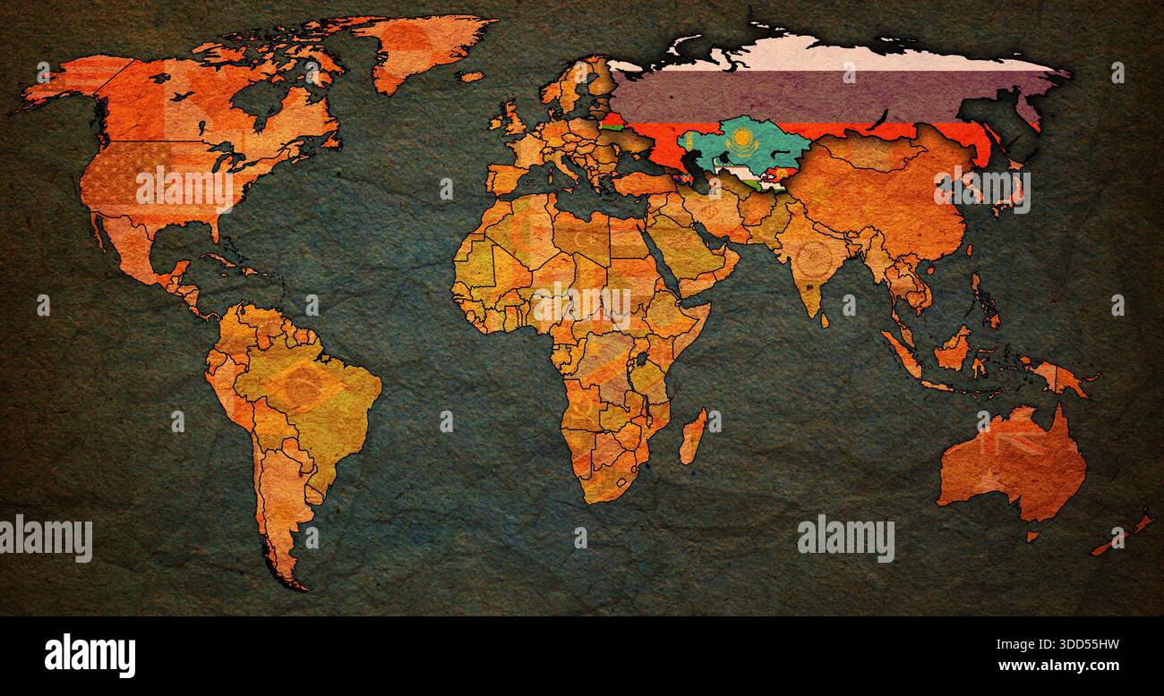 Commonwealth of Independent States member countries on blue digital ...