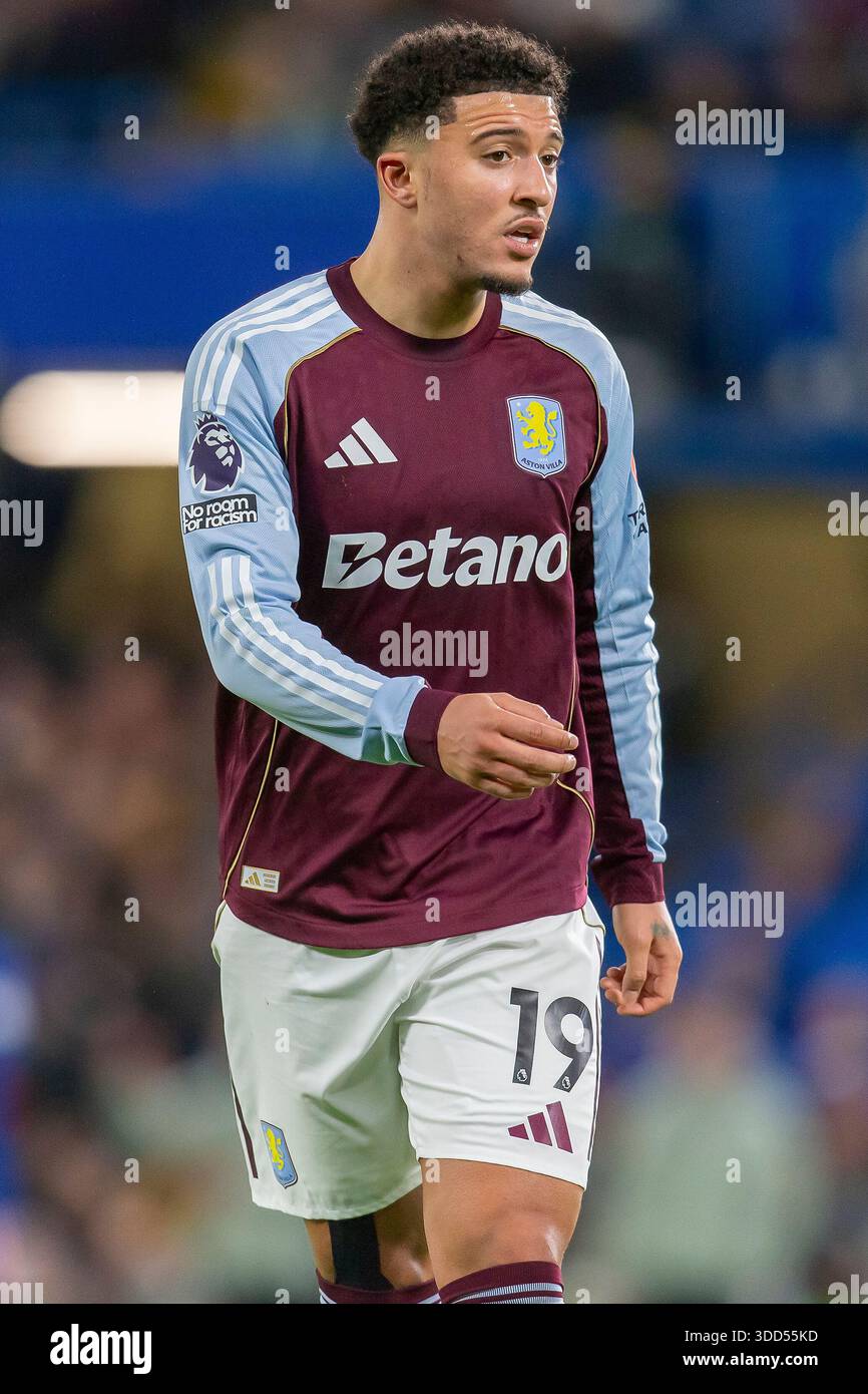 Jadon Sancho of Aston Villa during the Premier League match between ...