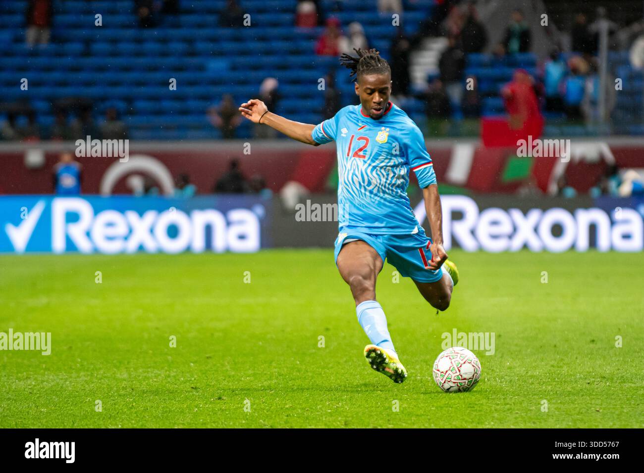 Joris Kayembe of Congo DR runs with the ball during the Africa Cup of ...