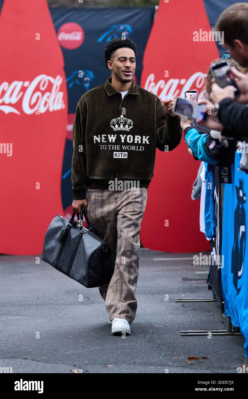 Carolina Panthers quarterback Bryce Young arrives at Bank of America ...
