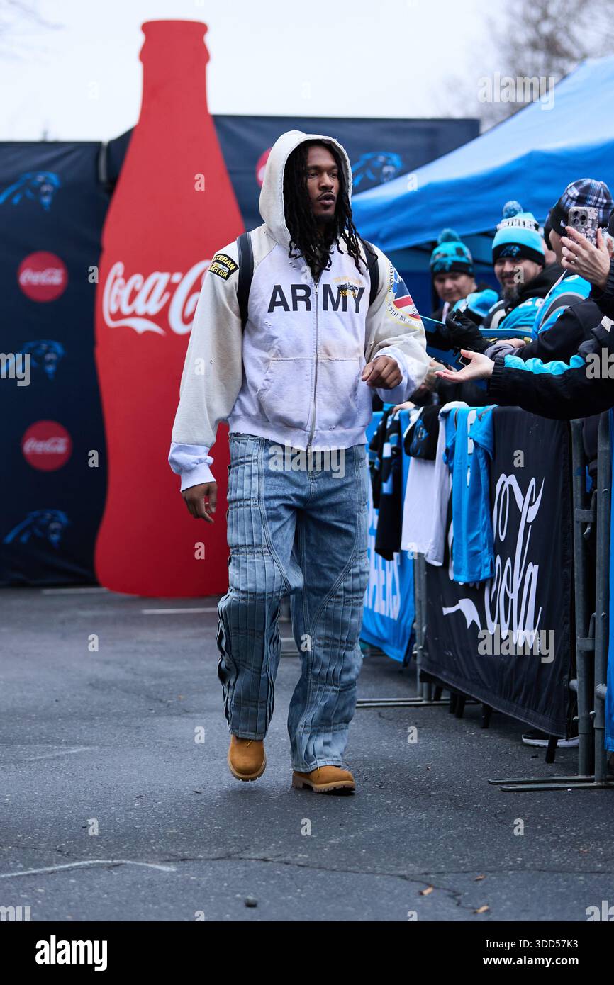 Carolina Panthers running back Rico Dowdle arrives at Bank of America ...