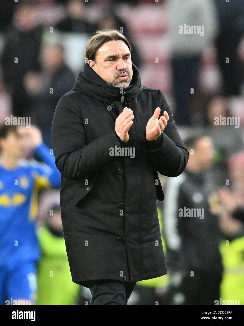 Leeds United manager Daniel Farke during the Premier League match ...