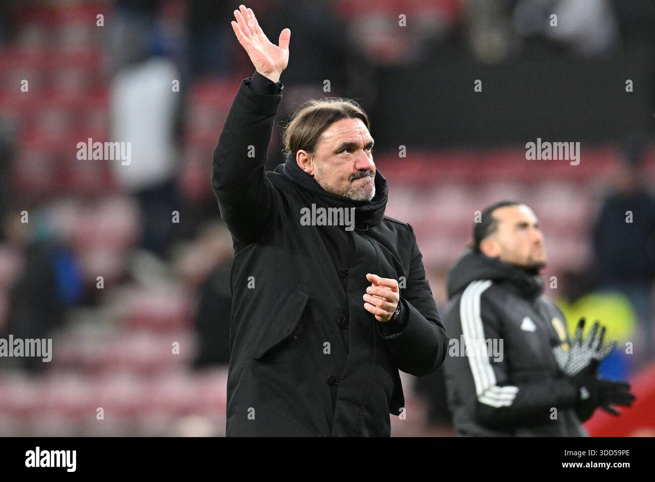 Leeds United manager Daniel Farke during the Premier League match ...