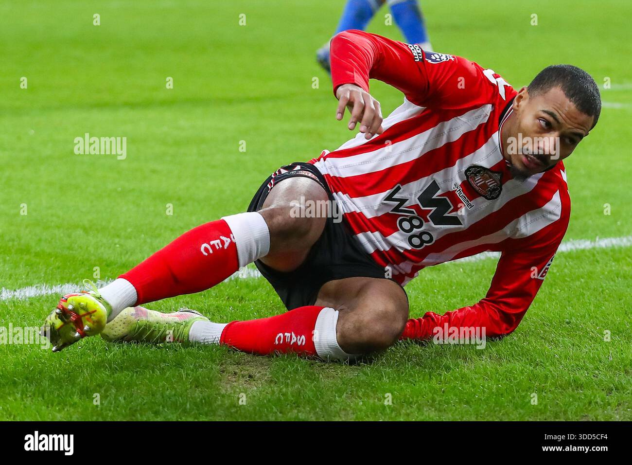 Wilson Isidor Of Sunderland during the Sunderland v Leeds United ...