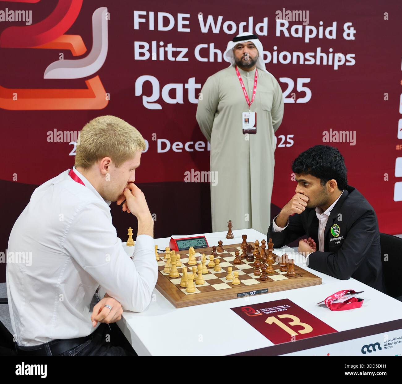 Table No.1 - Round 13, – Magnus Carlsen and Anish Giri Stock Photo - Alamy