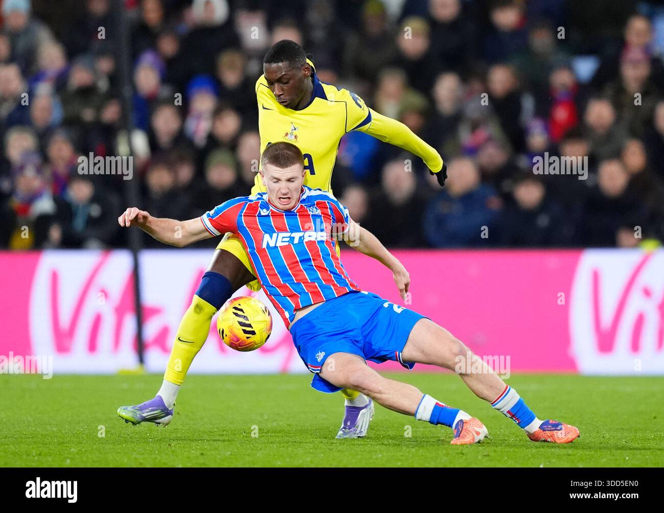 Crystal Palace's Adam Wharton is fouled by Tottenham Hotspur's Randal ...