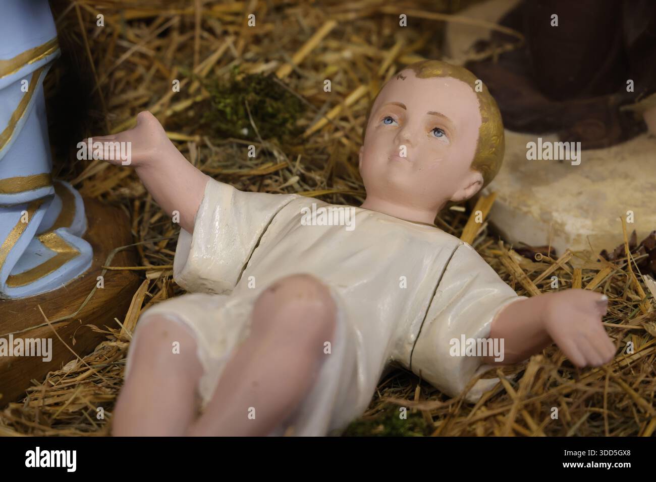 Nouvelle-Aquitaine, France. December 27, 2025. Nativity scene and ...