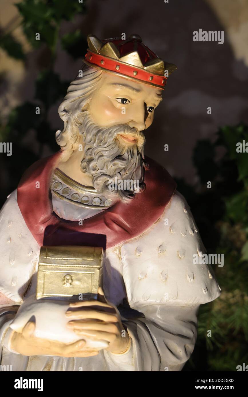 Nouvelle-Aquitaine, France. December 27, 2025. Nativity scene and ...