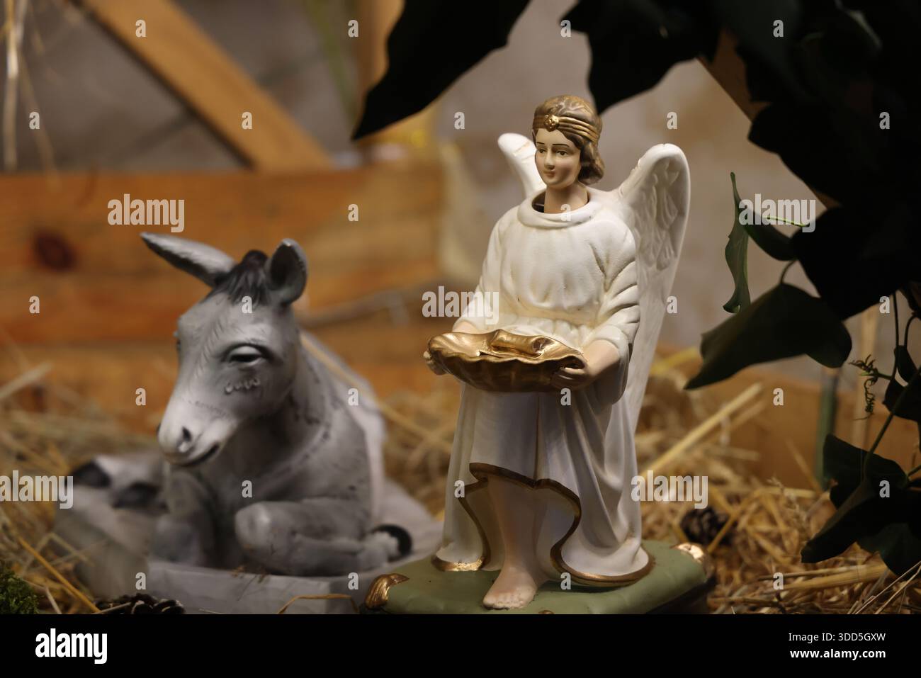 Nouvelle-Aquitaine, France. December 27, 2025. Nativity scene and ...