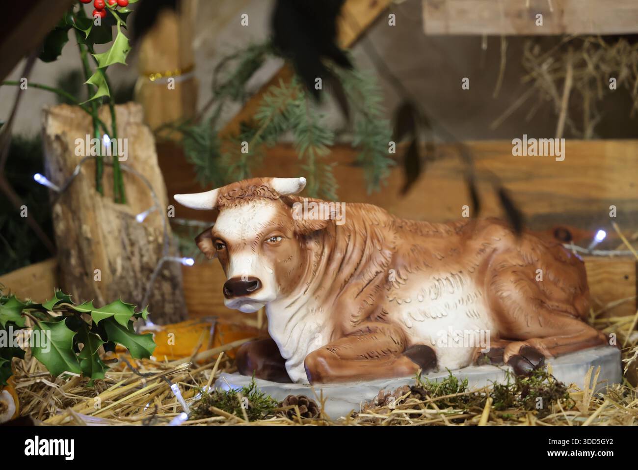 Nouvelle-Aquitaine, France. December 27, 2025. Nativity scene and ...