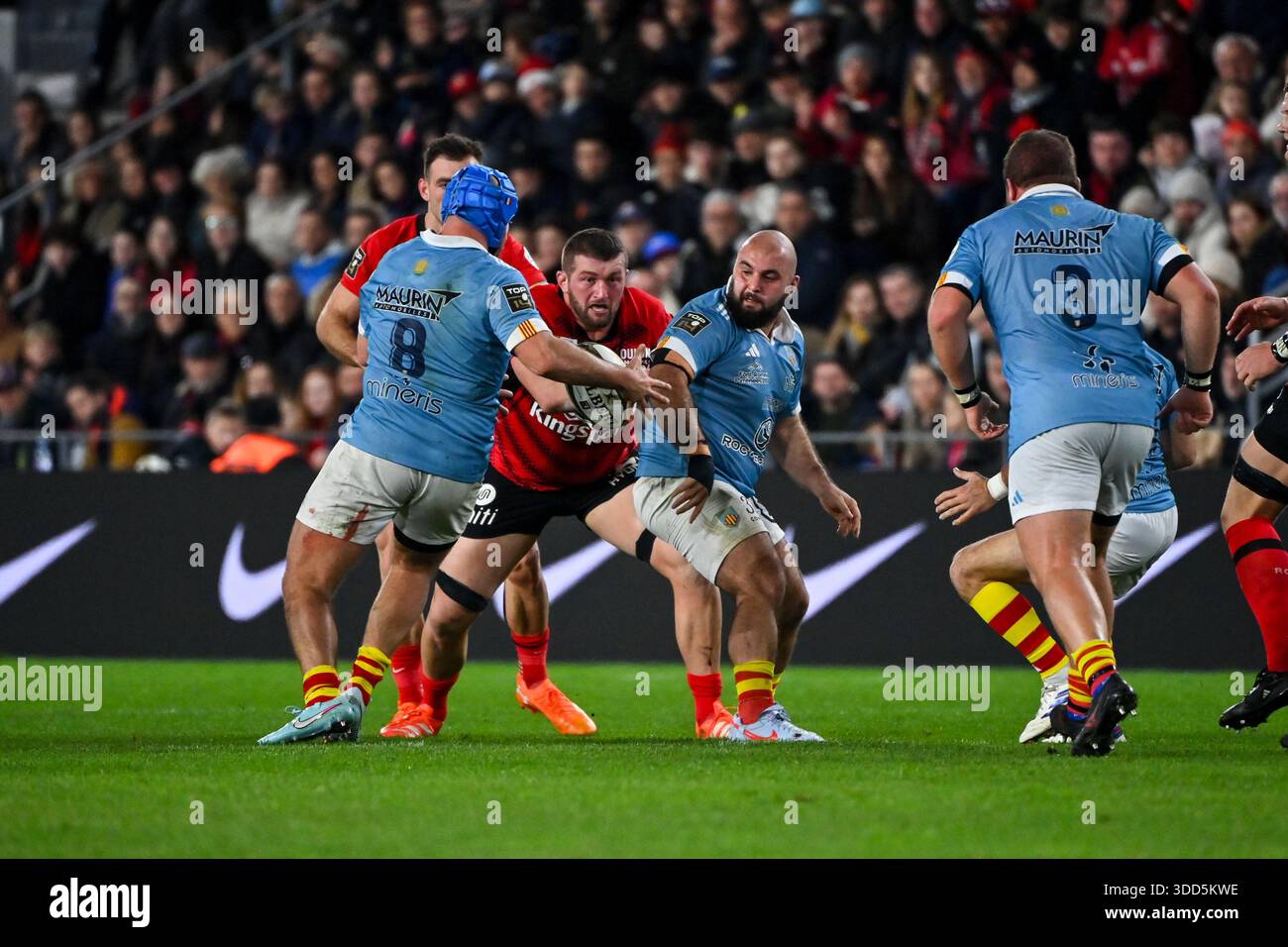 Giorgi BERIA of Perpignan during the Top 14 match between Toulon and ...
