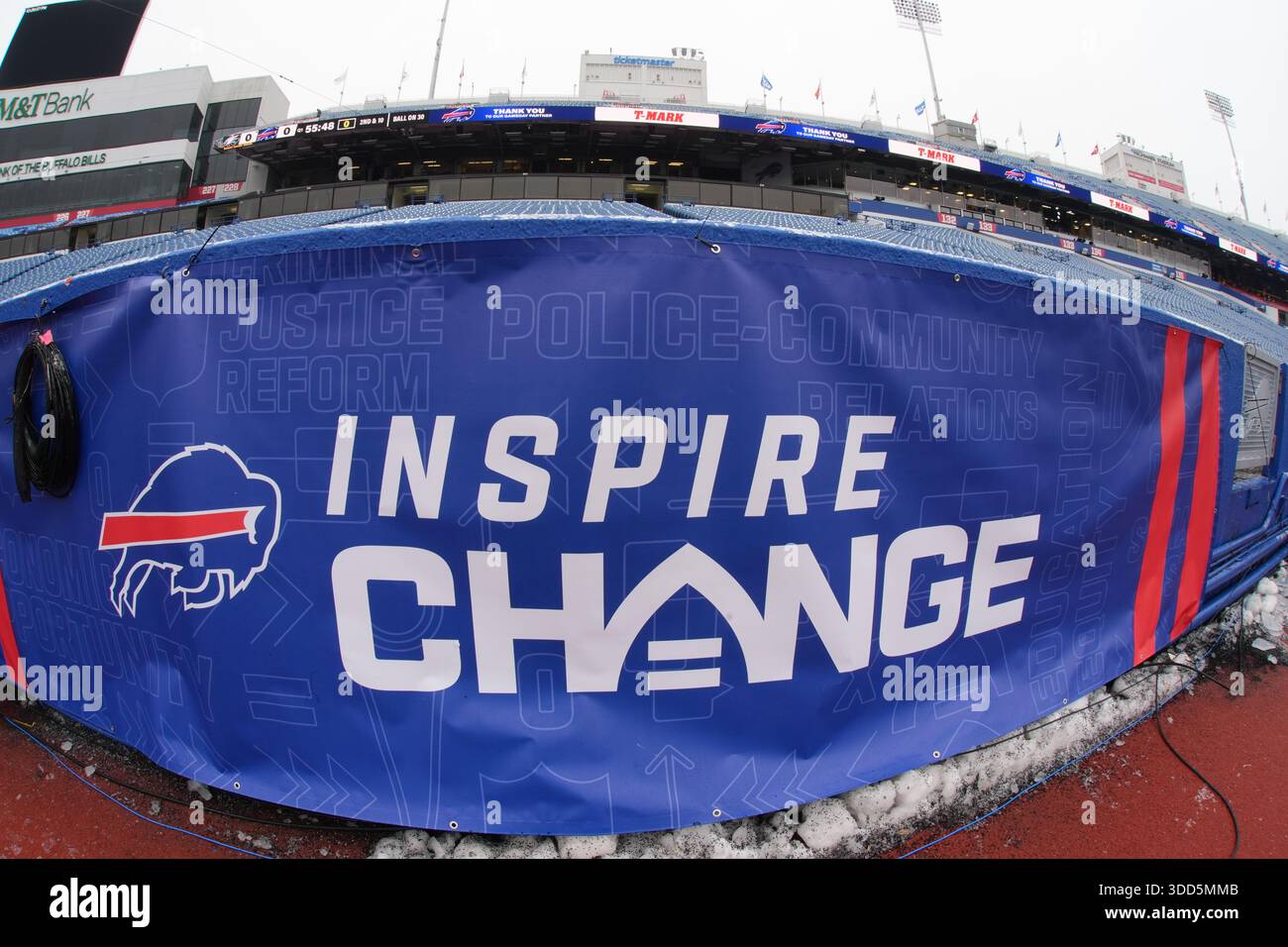 An Inspire Change logo is seen before an NFL football game between the ...
