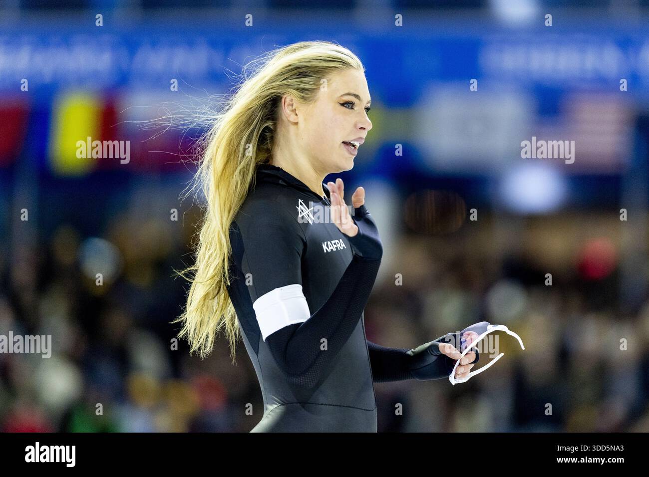 HEERENVEEN - Jutta Leerdam after her second 500m race during the third ...