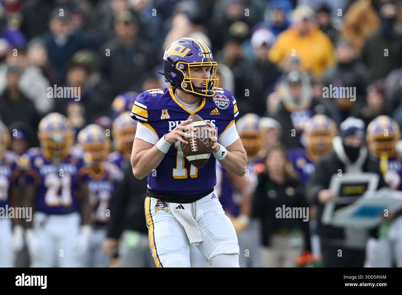East Carolina quarterback Chaston Ditta (17) during the Military Bowl ...