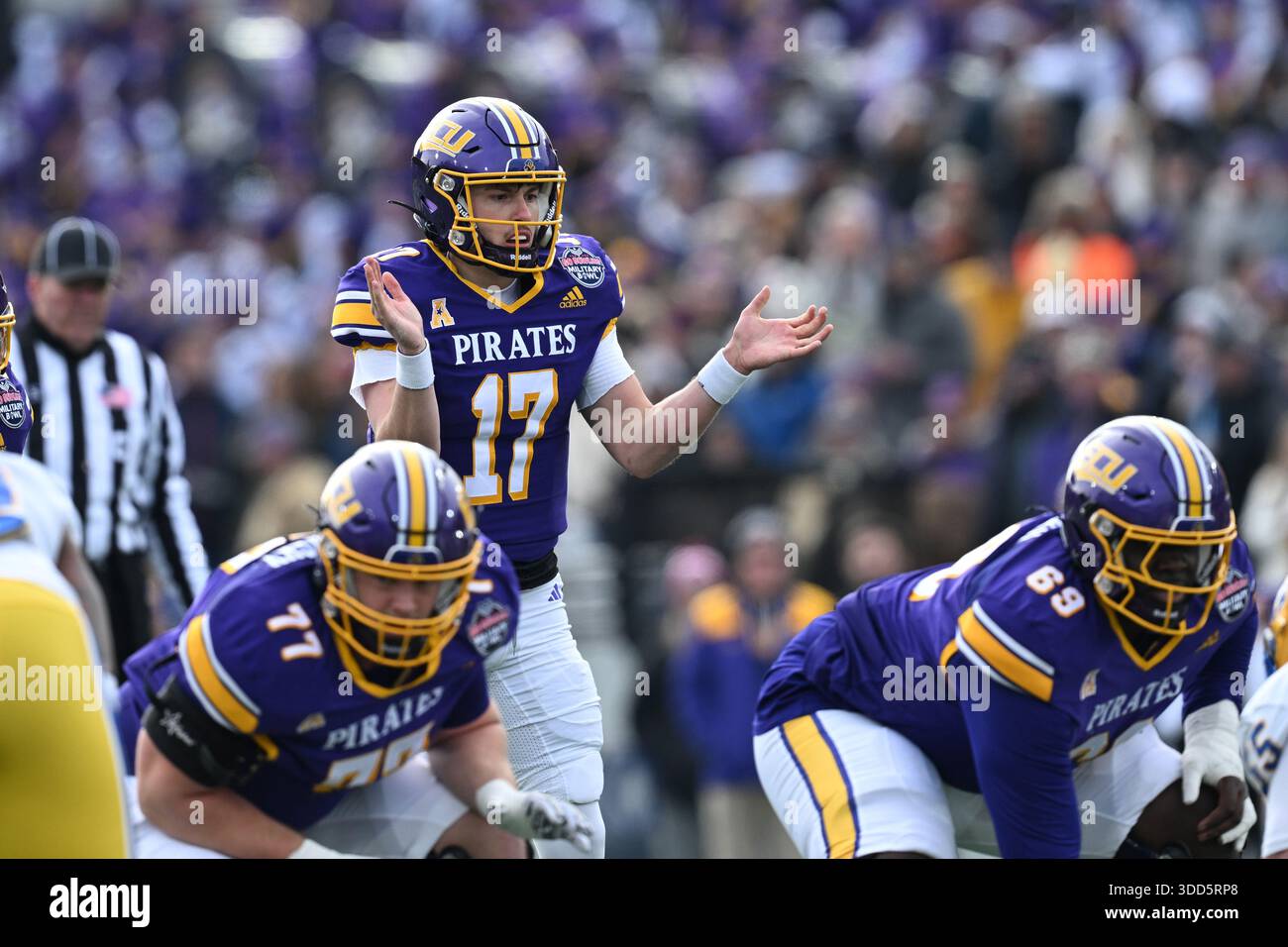 East Carolina quarterback Chaston Ditta during the Military Bowl NCAA ...
